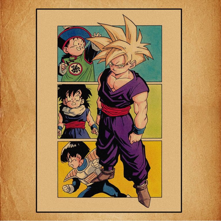 Japanese Surrounding Kid Gohan Dragon Ball Poster | Dragon Ball Z Shop